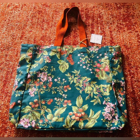 Laura Ashley | Bags | Laura Ashley Tote Bag Flowers Berries New | Poshmark